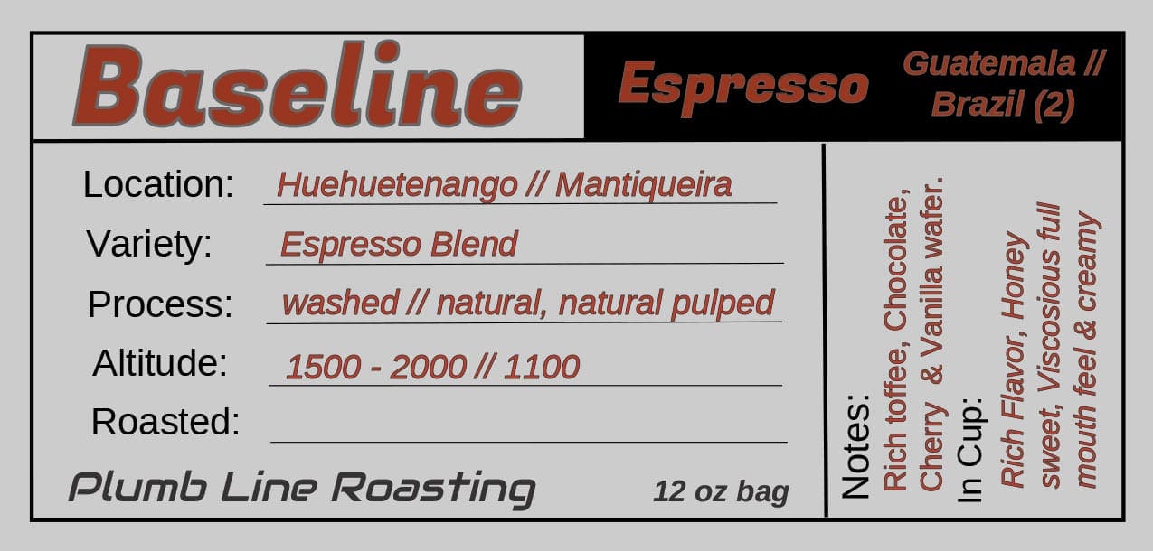 Baseline Espresso Subscription | Plumb Line Coffee